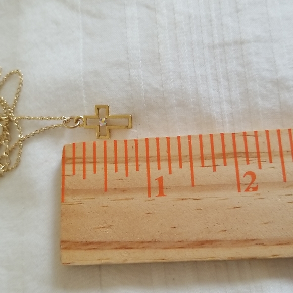 Jewelry | New Gold Cross Cut Out Rhinestone Necklace | Poshmark